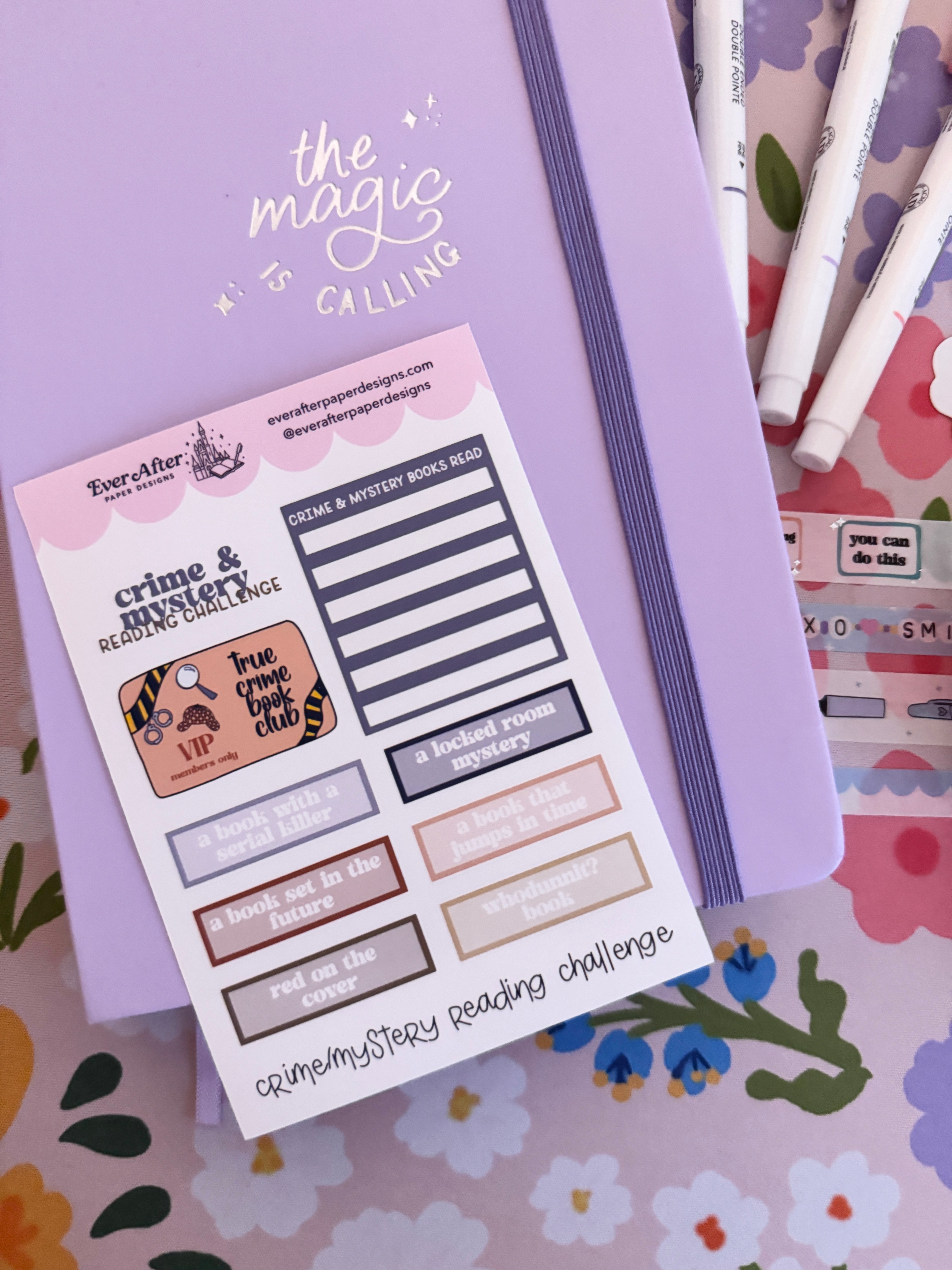 Crime/Mystery Reading Challenge Sticker Sheet – Ever After Paper Designs