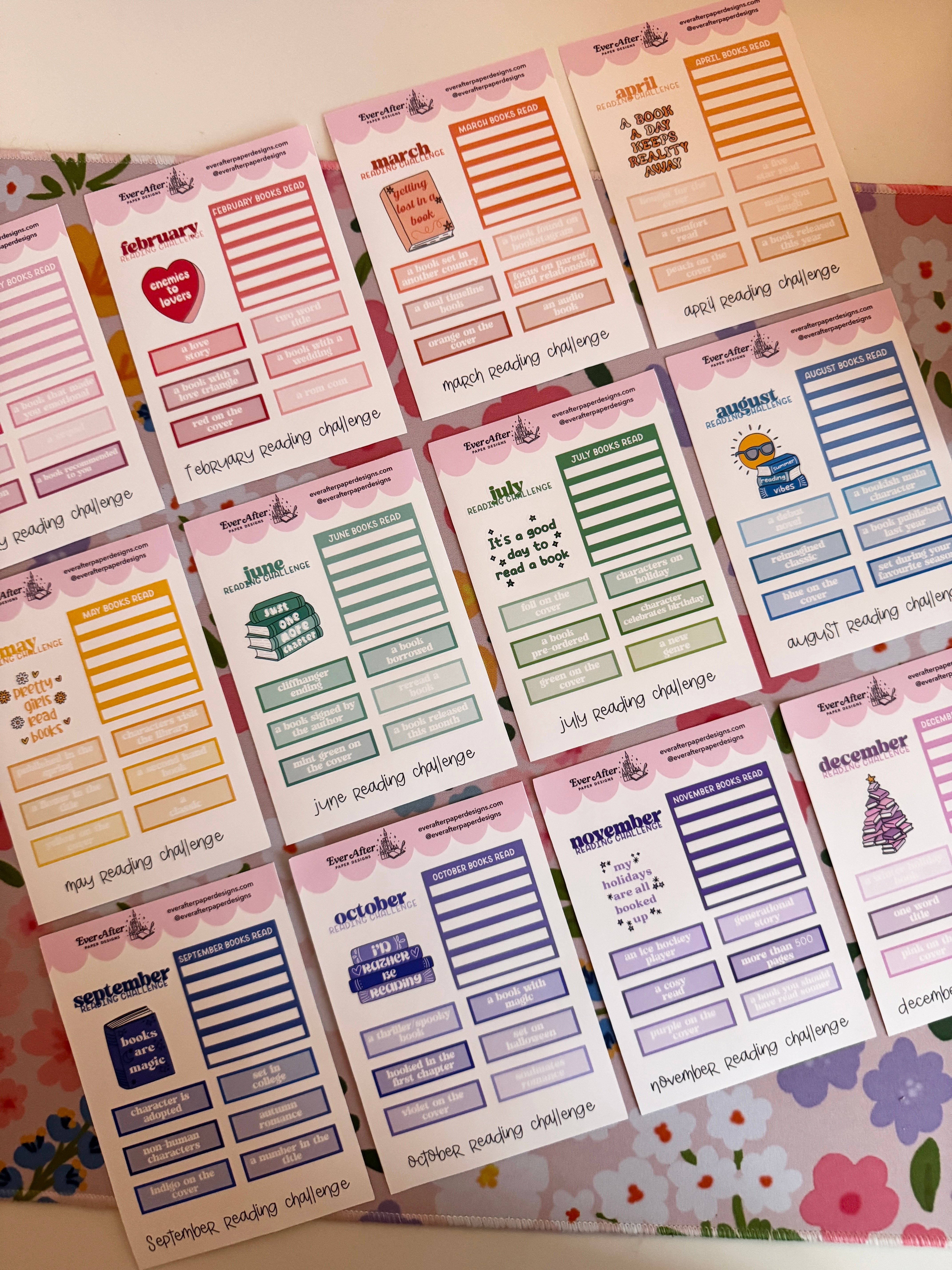 Monthly Reading Challenge Sticker Sheet – Ever After Paper Designs