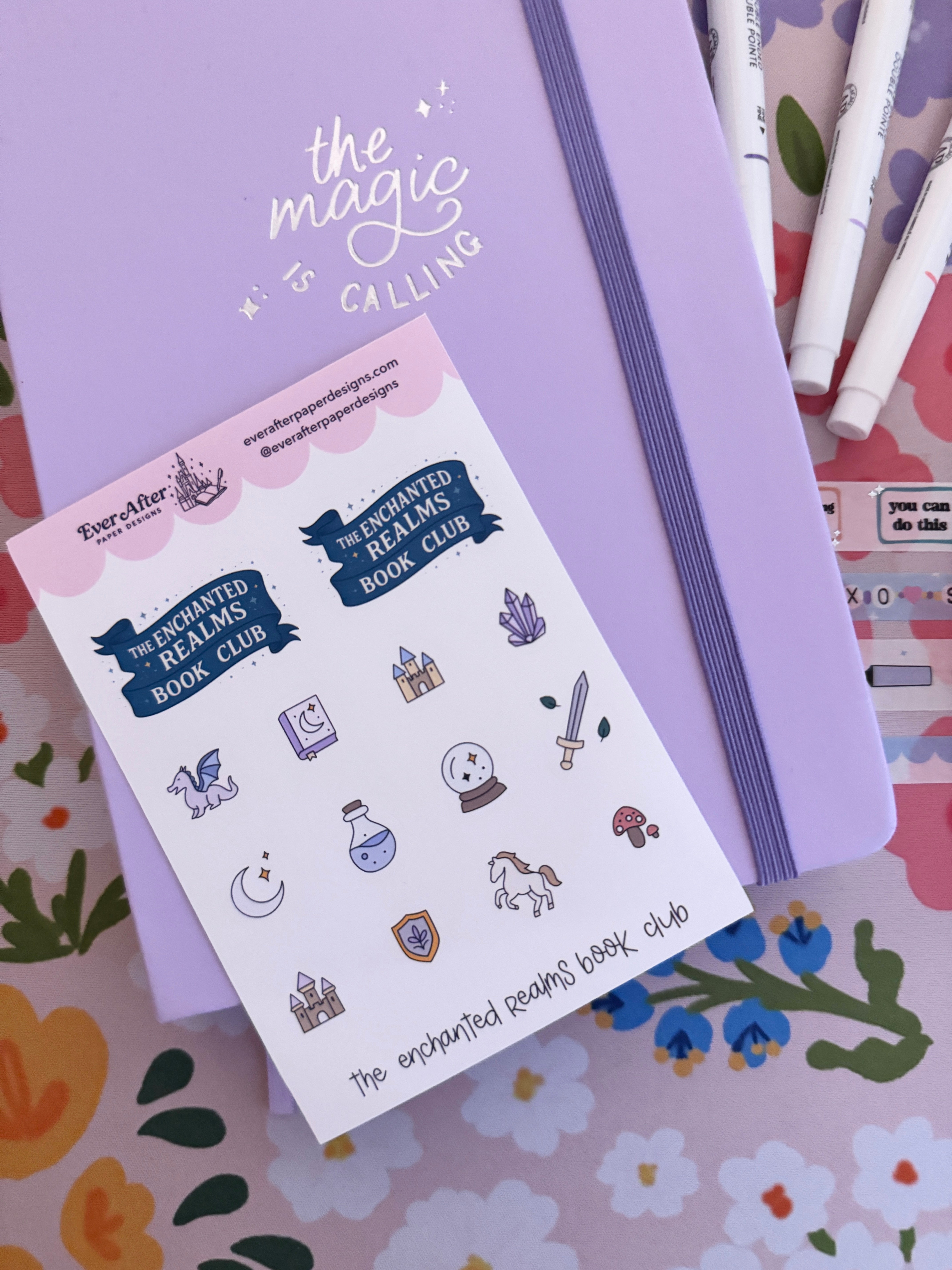 The Enchanted Realms Book Club Sticker Sheet – Ever After Paper Designs